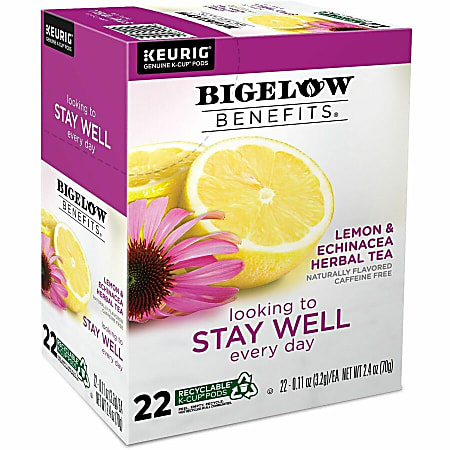 Bigelow Tea Herbal Tea K Cup Herbal Tea 22 K Cup 22 Pack - Office Depot