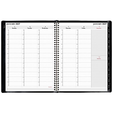 Office Depot Brand Weekly Monthly Planner 8 x 11 Black January 2027 to ...