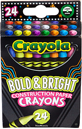 Crayola Bold And Bright Construction Paper Crayons Assorted Colors Pack ...