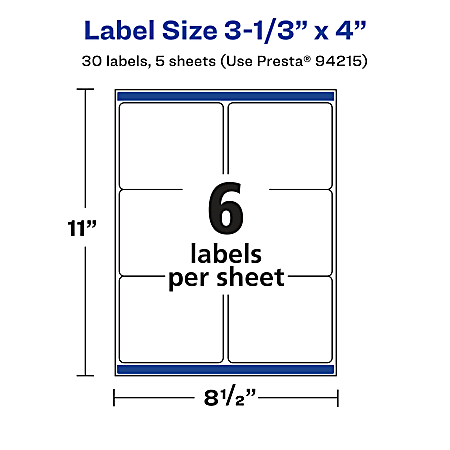 Avery Glossy Permanent Labels With Sure Feed 94215 CGF5 Rectangle 3 13 ...