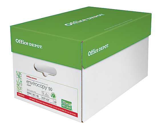 Office Depot EnviroCopy Copy Paper 10 Reams White Letter 8.5 x 11 5000 ...