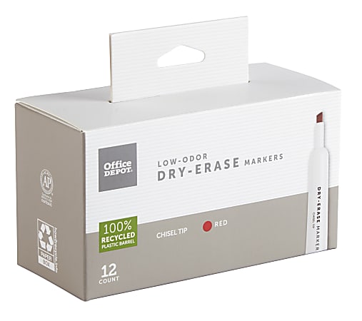 Office Depot Brand Low Odor Dry Erase Markers Chisel Point 100percent ...