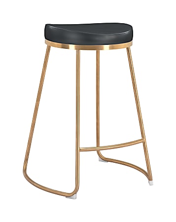 Zuo Modern Bree Counter Stools BlackGold Set Of 2 - Office Depot