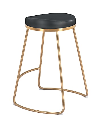 Zuo Modern Bree Counter Stools BlackGold Set Of 2 - Office Depot