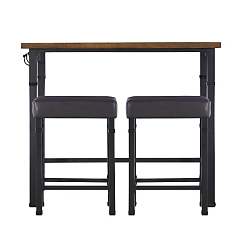 Linon Calhoun 3 Piece Pub Set BrownBlack - Office Depot