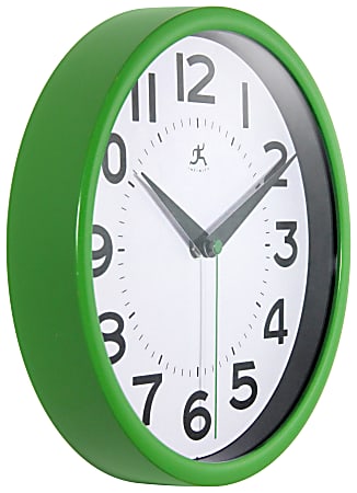 Infinity Instruments Metro Round Wall Clock 9 Green - Office Depot