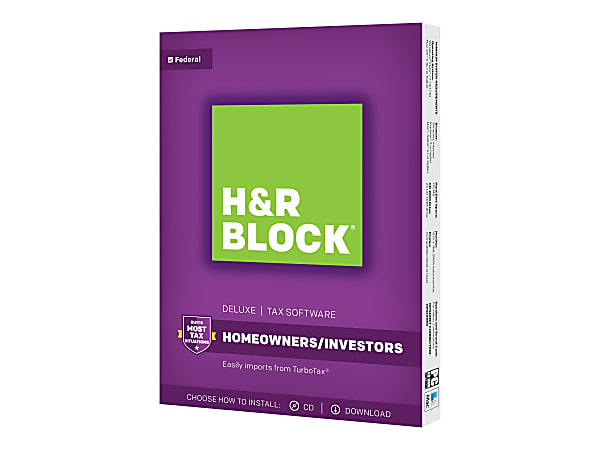 H&R Block® Deluxe 2017 Tax Software, For PC/Mac®, Disc