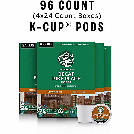 Starbucks K Cup Decaf Pike Place Roast Coffee 24Pack 4Box 12434952CT ...