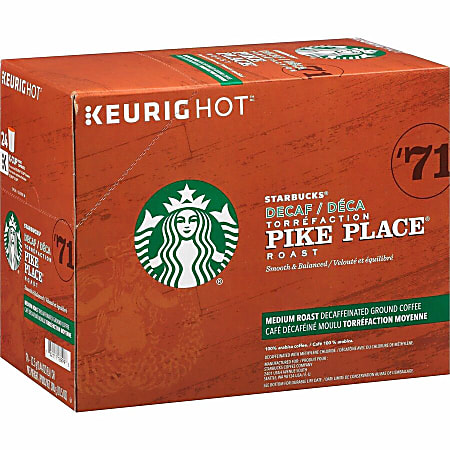 Starbucks K Cup Decaf Pike Place Roast Coffee 24Pack 4Box 12434952CT ...