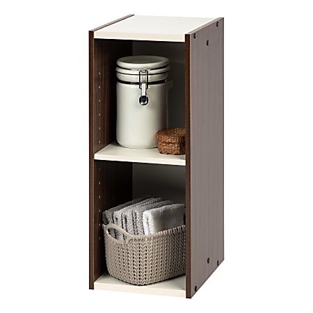 IRIS Sema 24 H Narrow Space Saving Shelf Walnut Brown - Office Depot