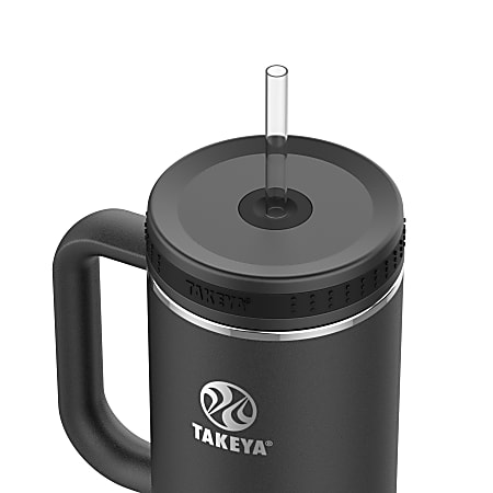 Takeya Fixed Handle Straw Tumbler 40 Oz Onyx - Office Depot