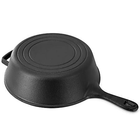 MegaChef 2 in 1 Pre Seasoned Cast Iron Skillet And Fry Pan Set 10 12 ...