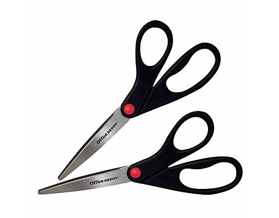 Office Depot Brand Scissors 8 Straight Black Pack Of 2 - Office Depot