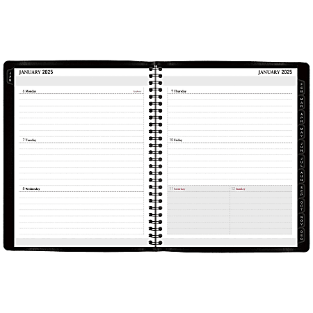 2025 Office Depot WeeklyMonthly Planner 7 x 9 Black January To December ...