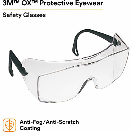 3M OX Protective Eyewear Clear Lens Recommended for Workplace Eye Fog ...