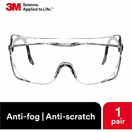 3M OX Protective Eyewear Clear Lens Recommended for Workplace Eye Fog ...