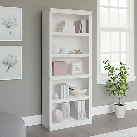 Realspace 72 H 5 Shelf Bookcase Arctic White