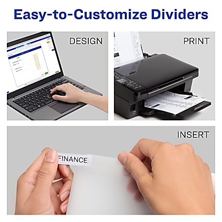 Avery Dividers for 3 Ring Binders 8 Tab Binder Dividers Plastic Binder ...