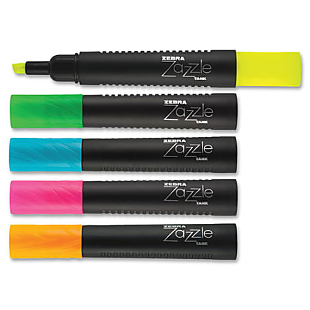 Zebra Zazzle Tank Highlighters 12 Blue Highlighters - Office Depot
