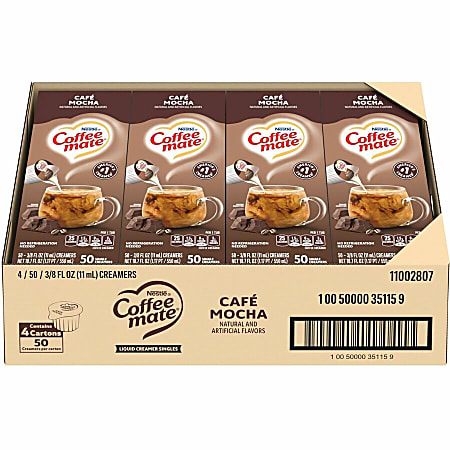 Coffee mate Caf Mocha Nondairy Liquid Creamer Singles Cafe Mocha Flavor ...