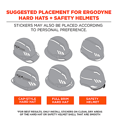 Ergodyne Skullerz 8961 Reflective Hard Hat Safety Helmet Sticker Kit ...