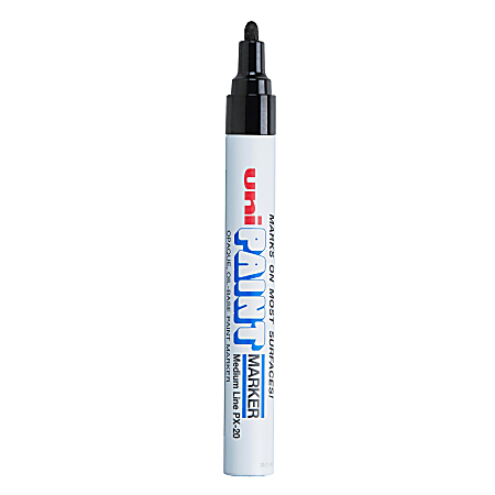 Uni Paint Markers Medium Point Black Pack Of 12 - Office Depot