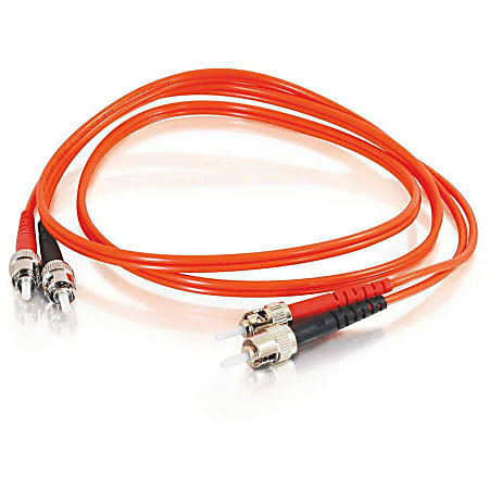 C2G 1m ST ST 50125 OM2 Duplex Multimode PVC Fiber Optic Cable Orange ...