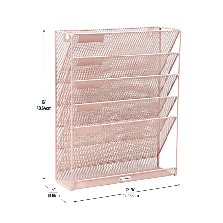 Mind Reader Network Collection 5 Tier Vertical File Storage Basket 16 H ...