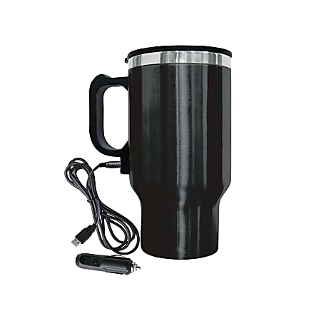 Brentwood 16 Oz Electric Coffee Mug With Wire Car Plug Black - Office Depot