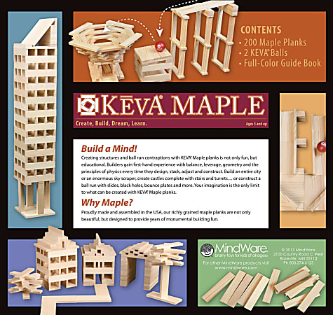 KEVA Maple Plank Set 200 Plank - Office Depot