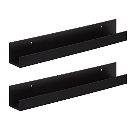 Kate and Laurel Levie Floating Shelf Wall Ledges 3 12 H x 24 W x 3 916 ...