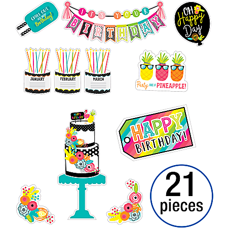 Schoolgirl Style Simply Stylish Tropical Pineapple Birthday Bulletin ...