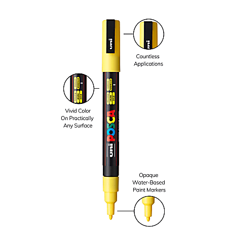 POSCA PC 3M Water Based Paint Markers 16 Pack Reversible Fine Tip 0.9 1 ...