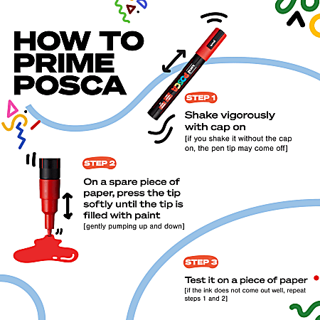 POSCA PC 3M Water Based Paint Markers 16 Pack Reversible Fine Tip 0.9 1 ...
