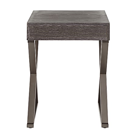 LumiSource Luster Side Table 24 14 H x 19 W x 19 D Antique MetalDark ...