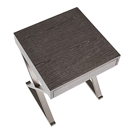 LumiSource Luster Side Table 24 14 H x 19 W x 19 D Antique MetalDark ...