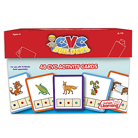 Junior Learning CVC Builders Activity Cards Grades K 1 Set Of 48 Cards ...