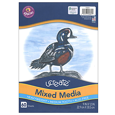 Pacon UCreate Mixed Media Art Paper Heavyweight 9 x 12 White 60 Sheets ...