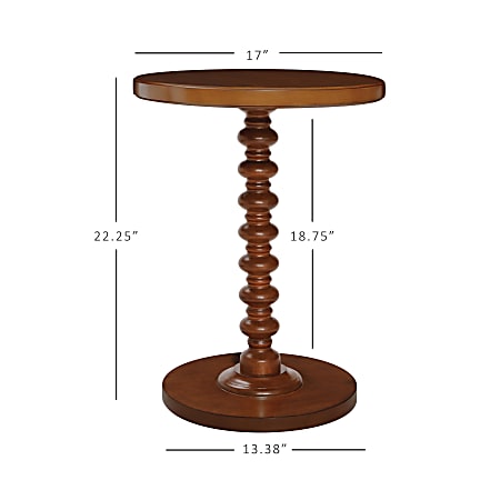 Powell Jarsky Round Spindle Side Table 22 14 H x 17 W x 17 D Hazelnut ...