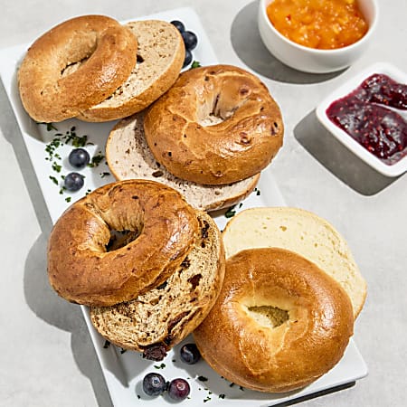 Brooklyn Food Group Bagels Cinnamon Raisin Sliced 50 3 oz. - Office Depot