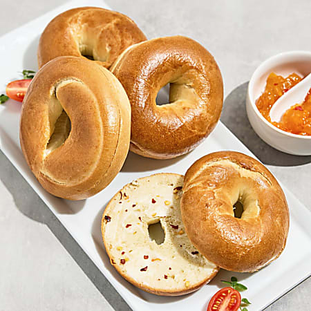 Brooklyn Food Group Bagels Cinnamon Raisin Sliced 50 3 oz. - Office Depot