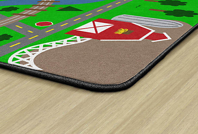Flagship Carpets Our City Roads Area Rug 76 H x 12W GreenBlue - Office ...