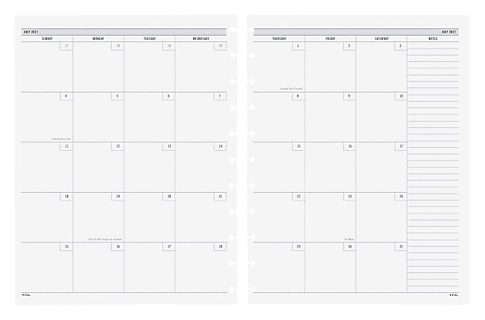 TUL Discbound Academic WeeklyMonthly Planner Refill Pages Letter Size ...