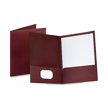 Oxford Linen Twin Pocket Folders 8 12 x 11 Burgundy Pack Of 25 - ODP ...