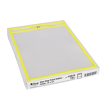 C Line Stitched Shop Ticket Holders 12 L x 9 W x 14 H Neon YellowClear ...