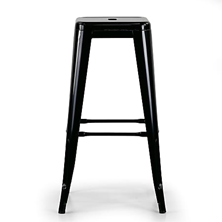Glamour Home Barton Metal Barstools Black Set Of 2 Barstools - Office Depot