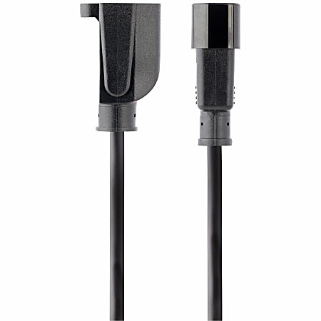 StarTech.com 1ft 0.3m Power Extension Cord IEC C14 to NEMA 5 15R 10A 125V 18AWG Black Outlet ...