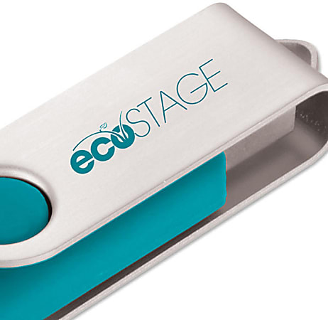 Rotate Silver Clip USB Flash Drive 2GB - Office Depot