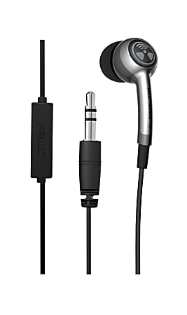 iFrogz EarPollution Plugz Earbuds With Microphone Silver Office Depot
