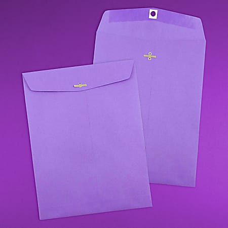 JAM Paper Open End 9 x 12 Catalog Envelopes Clasp Closure Violet Purple ...